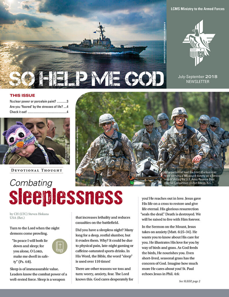 LCMS Ministry to the Armed Forces - Third Quarter 2018 newsletter