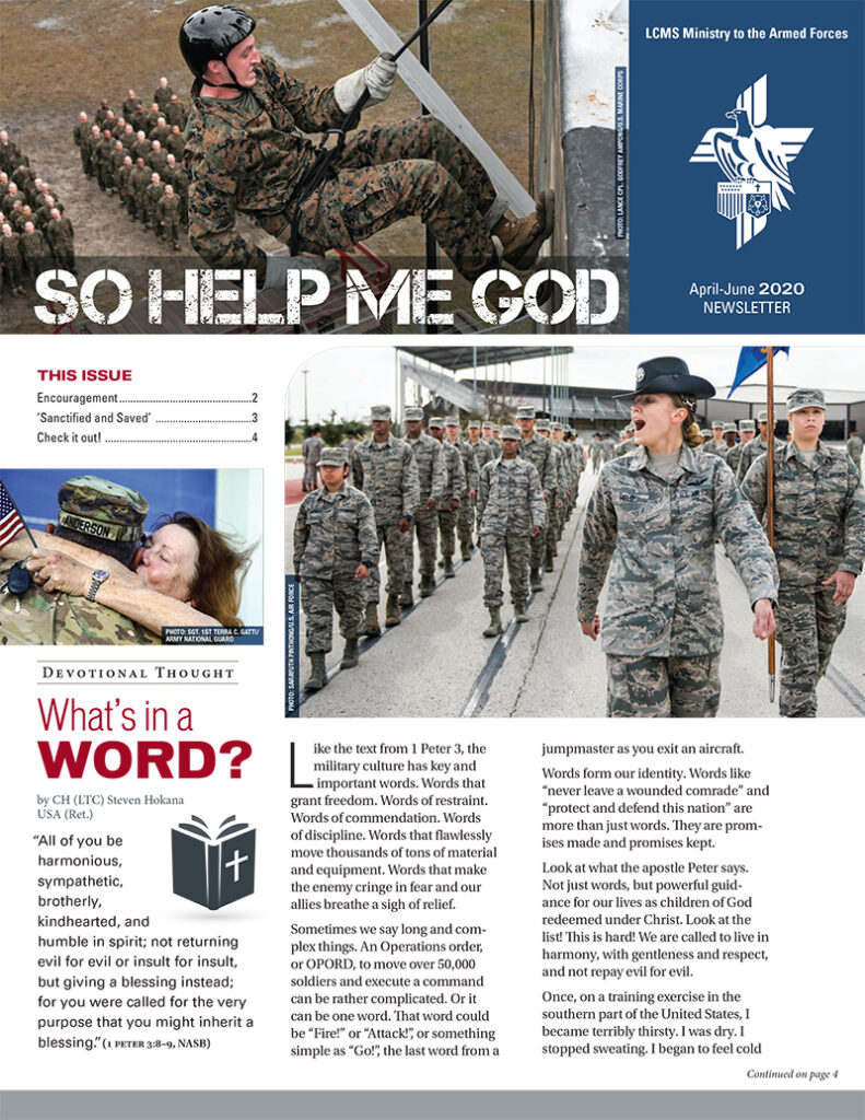 LCMS Ministry to the Armed Forces - Second Quarter 2020 newsletter