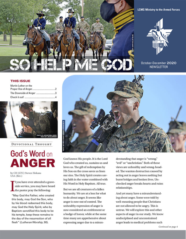 LCMS Ministry to the Armed Forces - Fourth Quarter 2020 newsletter