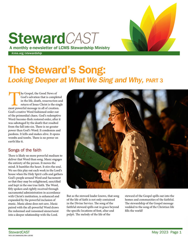 LCMS Stewardship Ministry - May 2023 newsletter