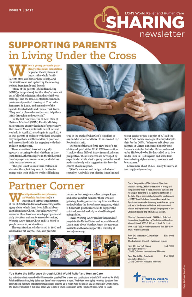 LCMS World Relief and Human Care - ‘Sharing’ newsletter - Third Issue of 2025